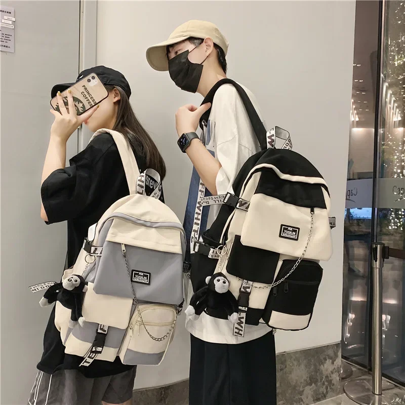 2024-Korean-nylon-schoolbag-female-student-backpack-large-capacity ...