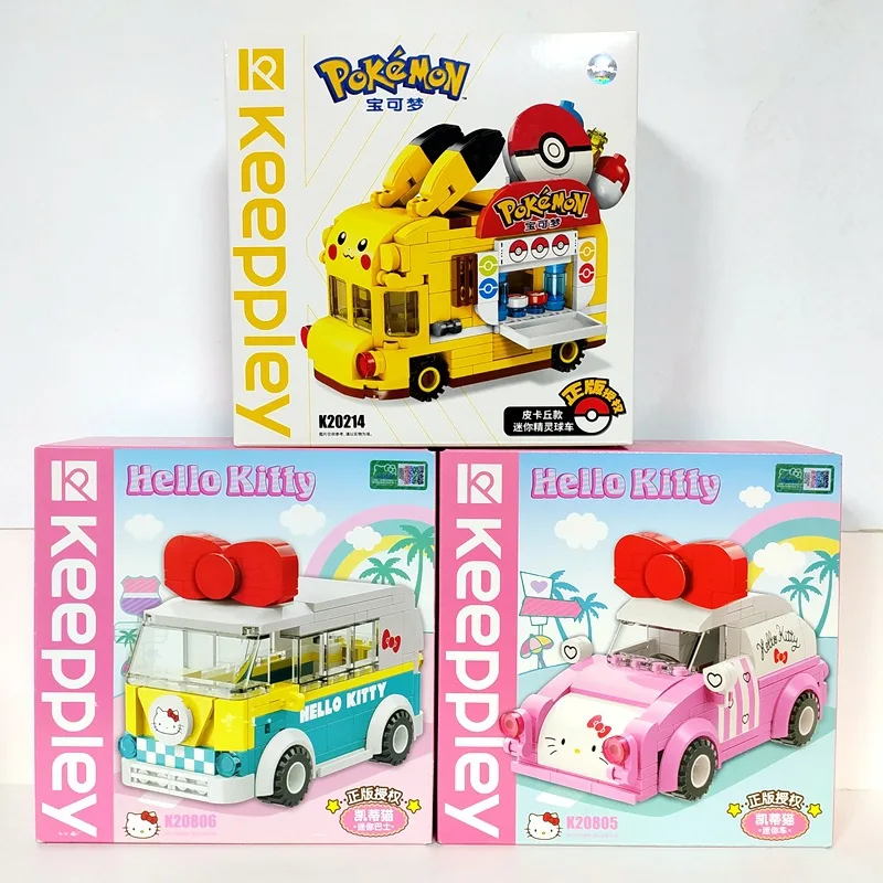 Sanrio-Hello-Kitty-Pikachu-Mini-Block-Car-Assembly-Model-Toys-regalo-de ...