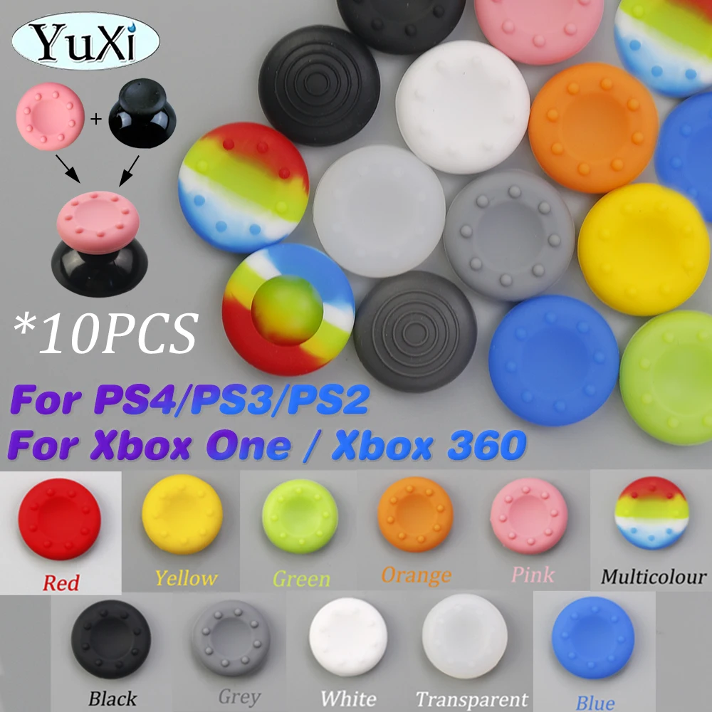 10Pcs-Non-slip-Silicone-Analog-Joystick-Thumbstick-Grip-Cap-For-PS4-PS3 ...