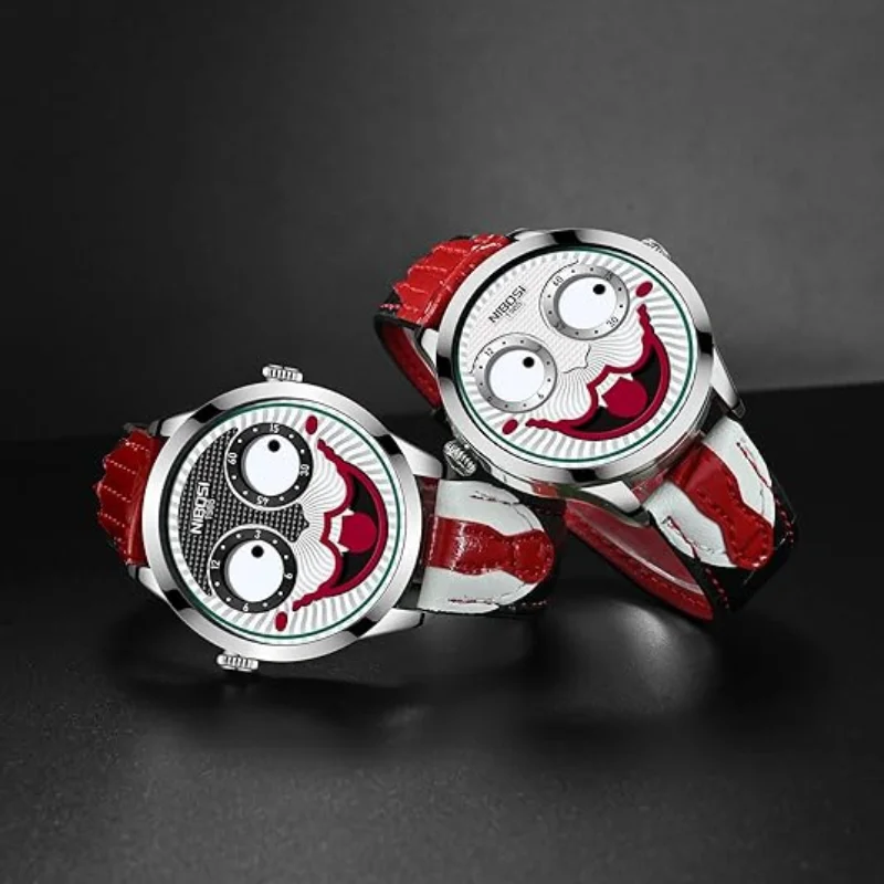 Watches-for-Men-Analog-Quartz-Clown-Dial-Boy-Wrist-Watches-Fashion ...