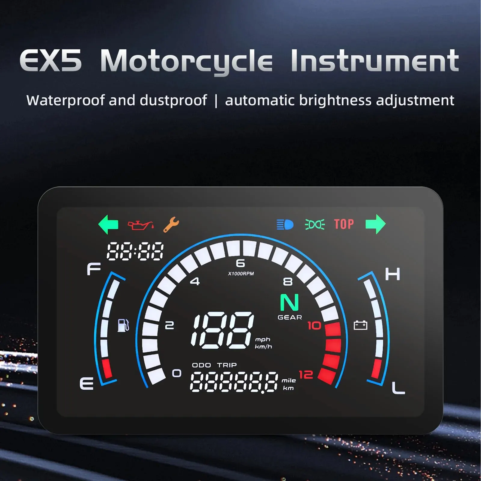 Universal-Motorcycle-Speedometer-Digital-Panel-for-HONDA-DREAM-EX5-Moto ...