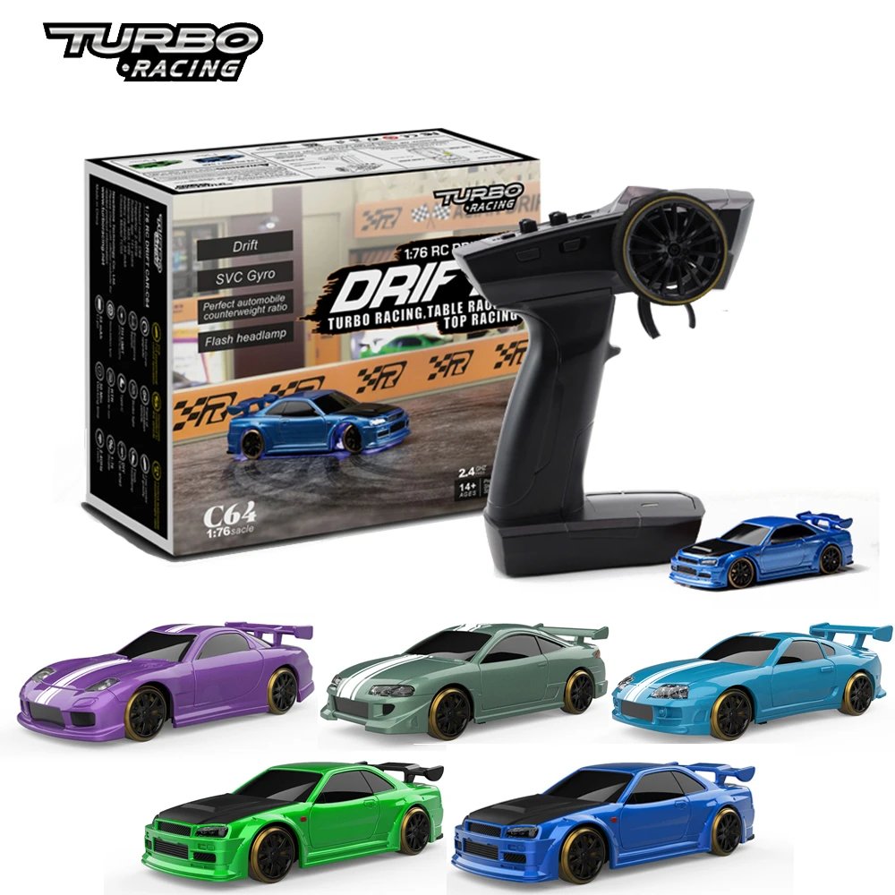 Turbo Racing 1:76 C64 C63 C62 C61 Drift RC Car With Gyro Radio Full ...