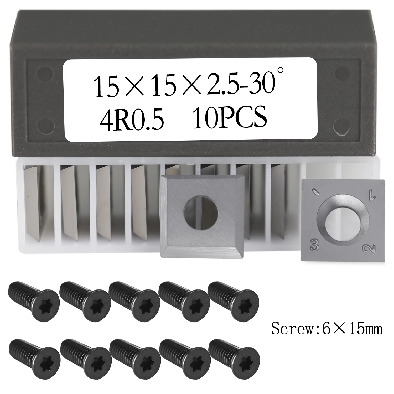 15x15x2.5mm-4R0.5 Square Carbide Replacement Cutter Inserts for ...
