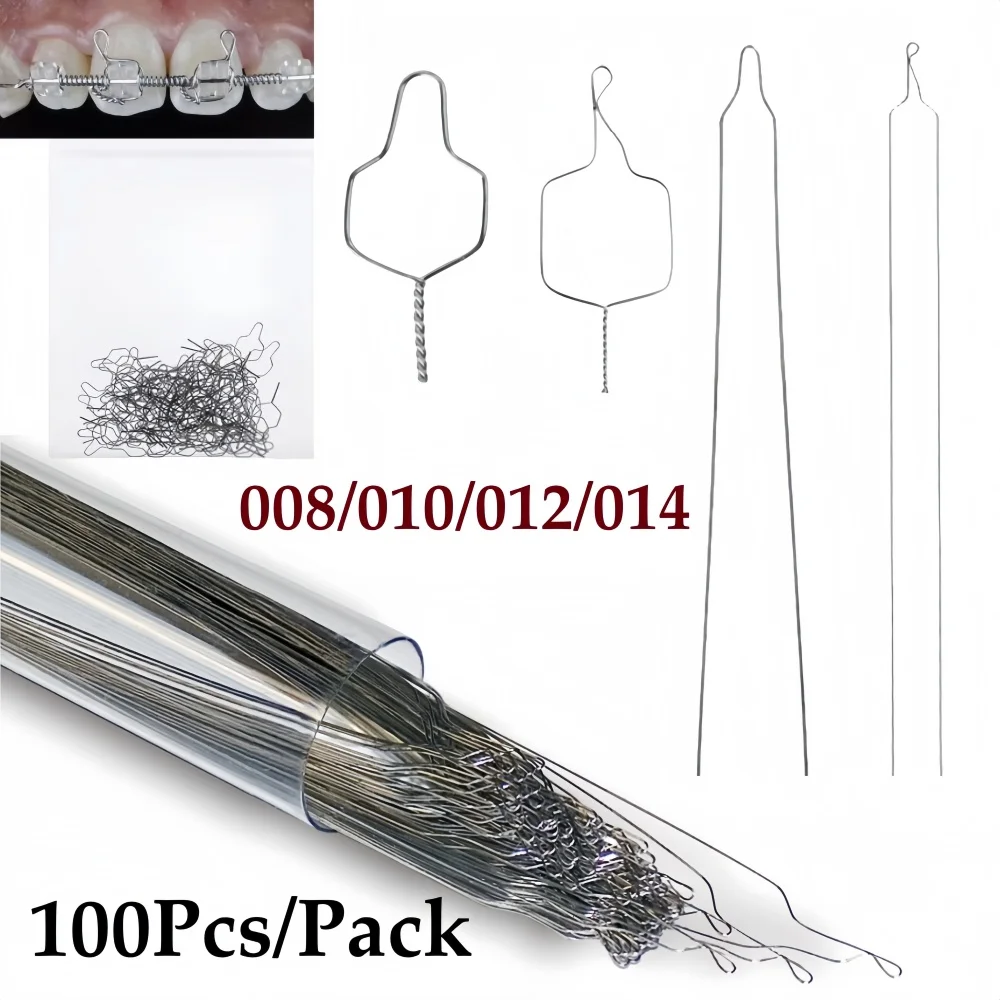 100Pcs/Pack Dental Orthodontic Kobayashi Wire Preformed Ligature Wire ...