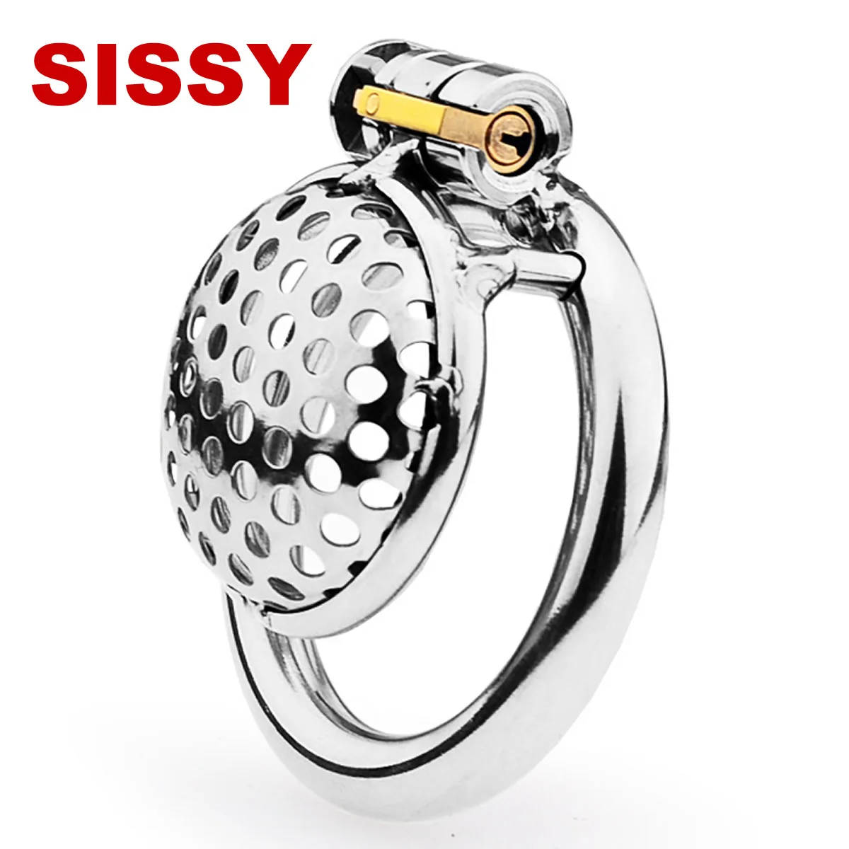 Male Metal Chastity Belt Flat Breathable Round Hole Chastity Belt Anti Cheating Chastity Device ...