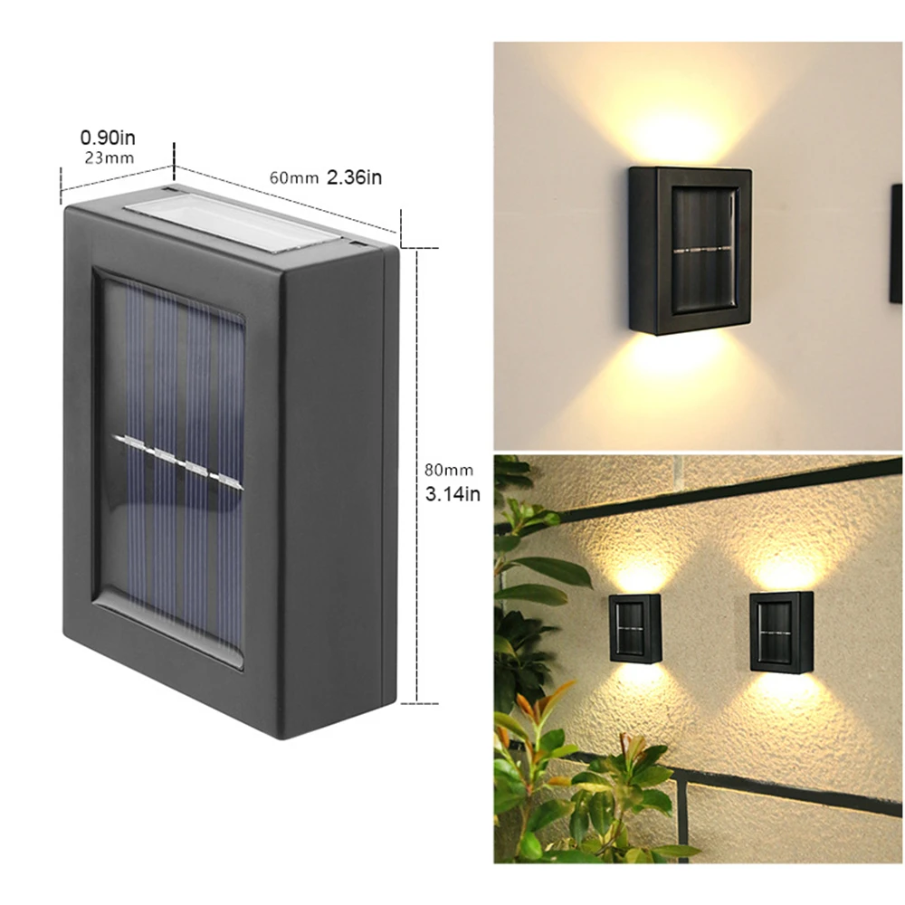 LED Solar Wall Lamp Outdoor Waterproof Up and Down Luminous Lighting ...