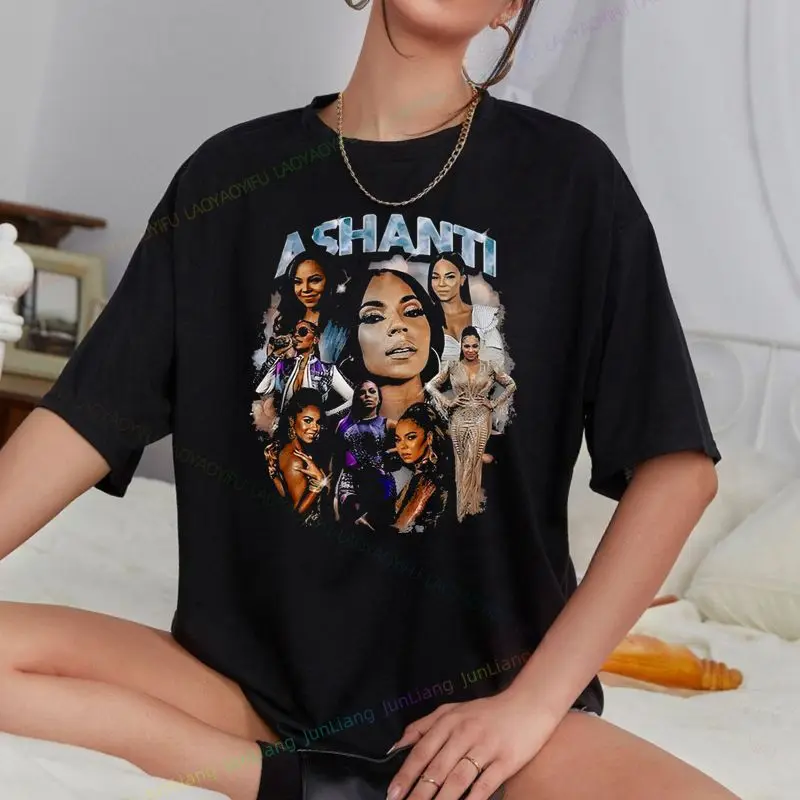 Ashanti T-shirt Female Model Actress Douglas Printed T-shirt Vintage ...