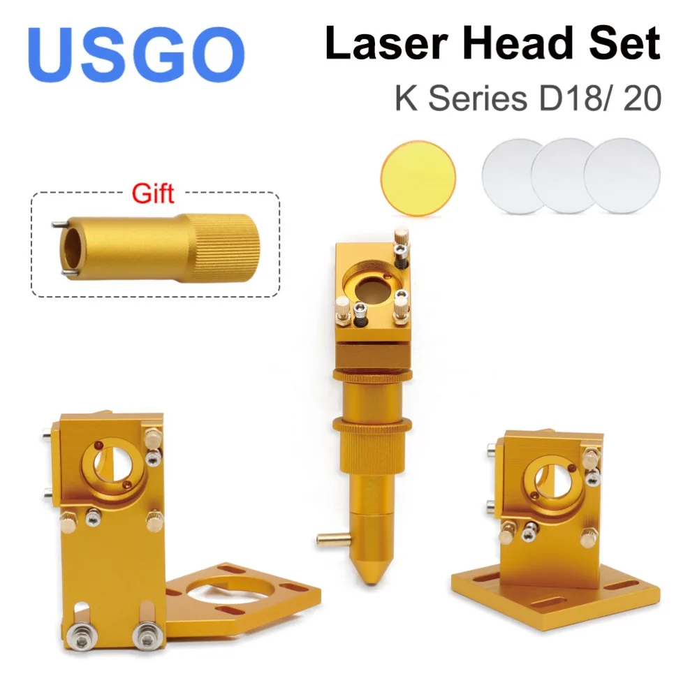 USGO-CO2-Golden-Laser-Head-Set-K-Series-Lens-Dia12-18-20mm-Mirror-Dia ...