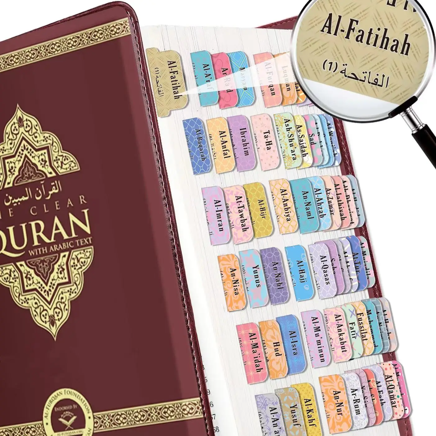 120 Quran Chpter Tabs, Quran Surah Tabs (English& Arabic) 114 Chapters ...