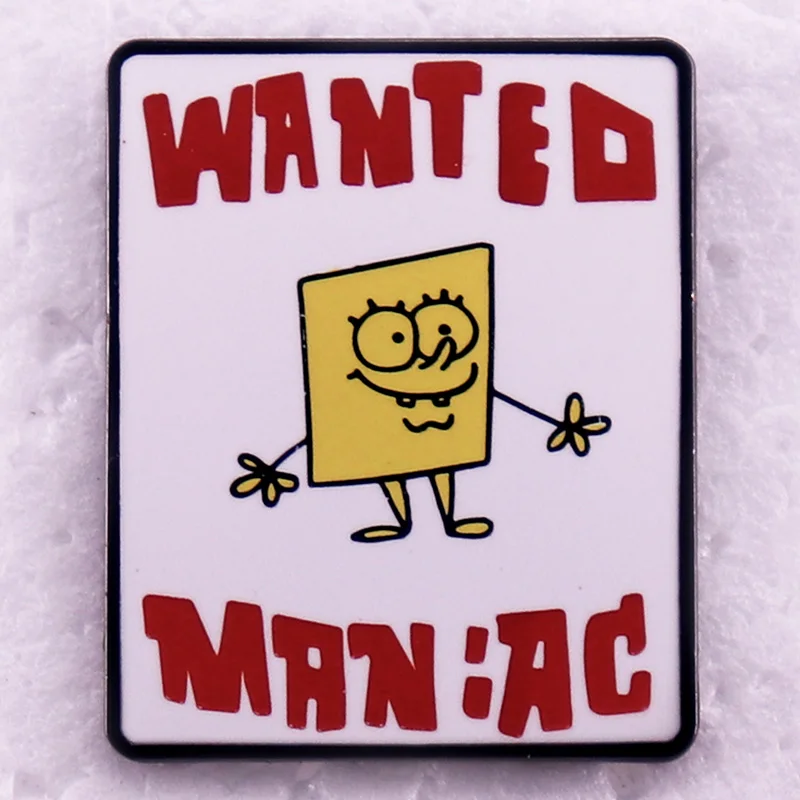 Wanted-Maniac-Poster-insignia-personaje-de-dibujos-animados-esmalte-Pin ...