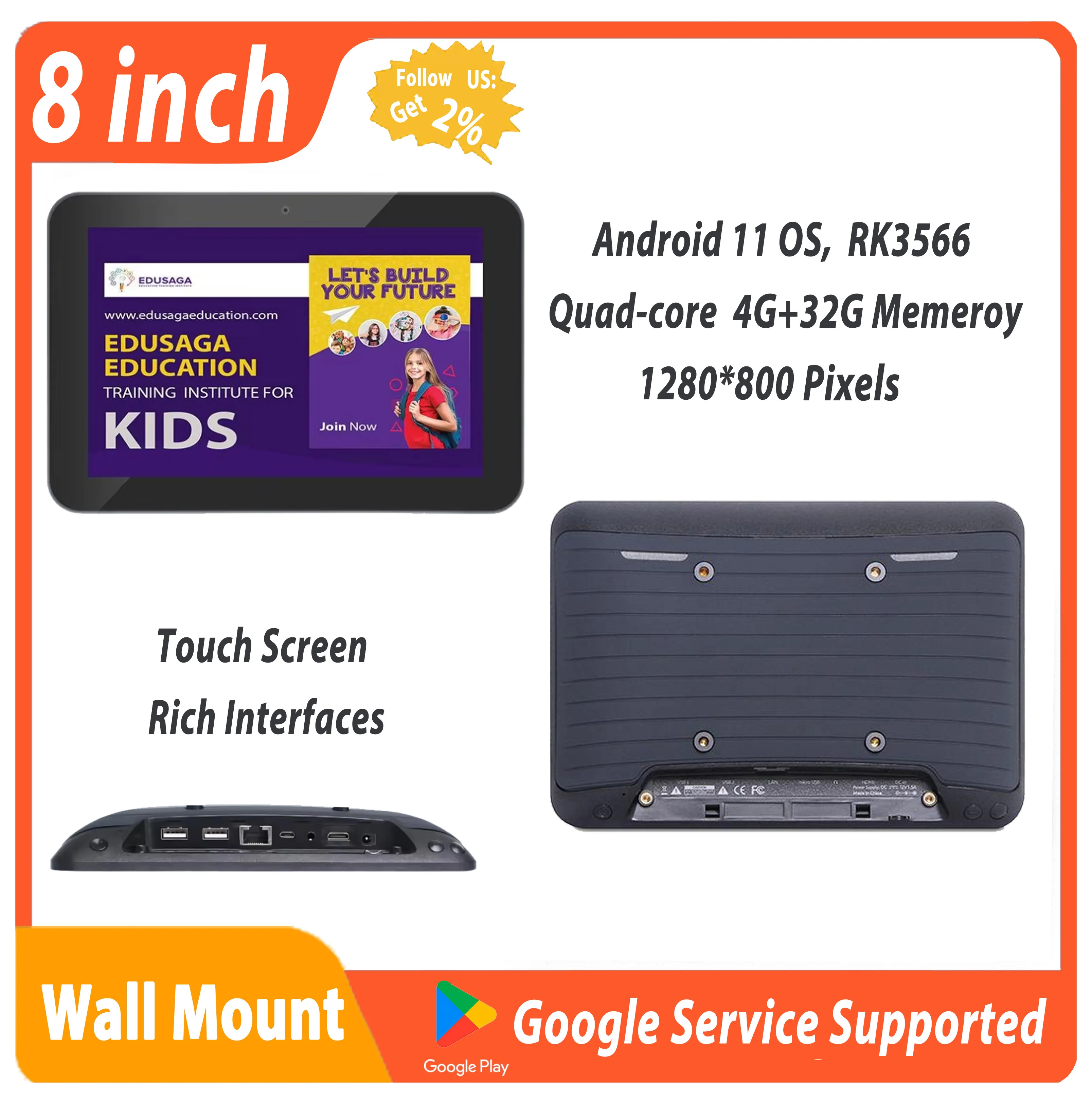 Wall-Mounted-8-Inch-Capacitive-Touch-Screen-POE-Tablet-AIO-Android-PC ...