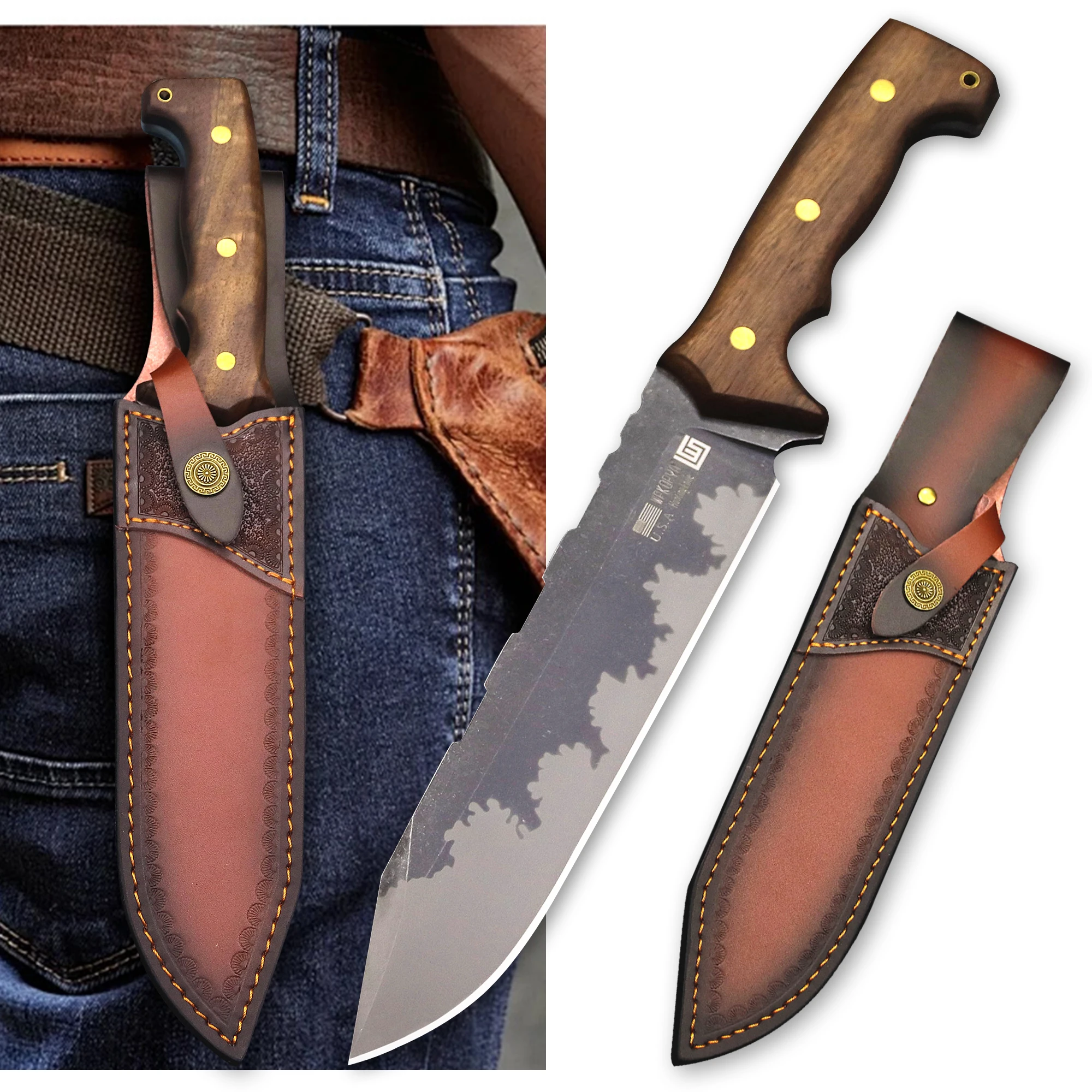 WPKOPYA-USA-CPM-S90V-steel-sharp-high-end-Quan-Tang-firewood-knife ...