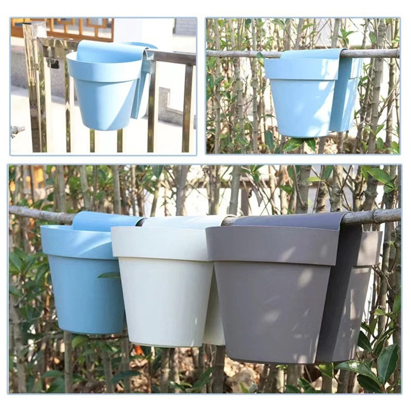 Double-Sided-Hanging-Rail-Planter-Deck-Flower-Pot-Plant-Window-Box ...