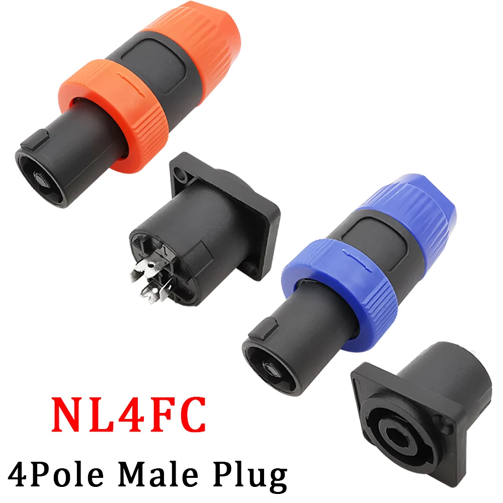 1Pcs NL4FC 4Pin Audio Speaker Cable Connector NL4FC 4 Pole Male Female ...
