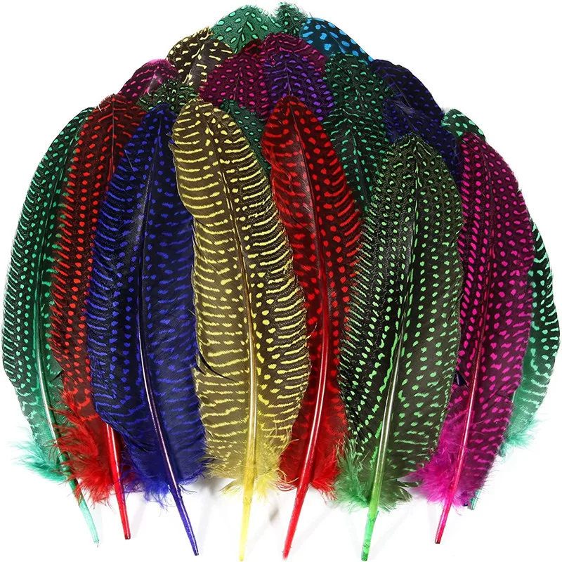 10Pcs Wing Spotted Guinea Fowl Pheasant Chicken Indian Feathers ...