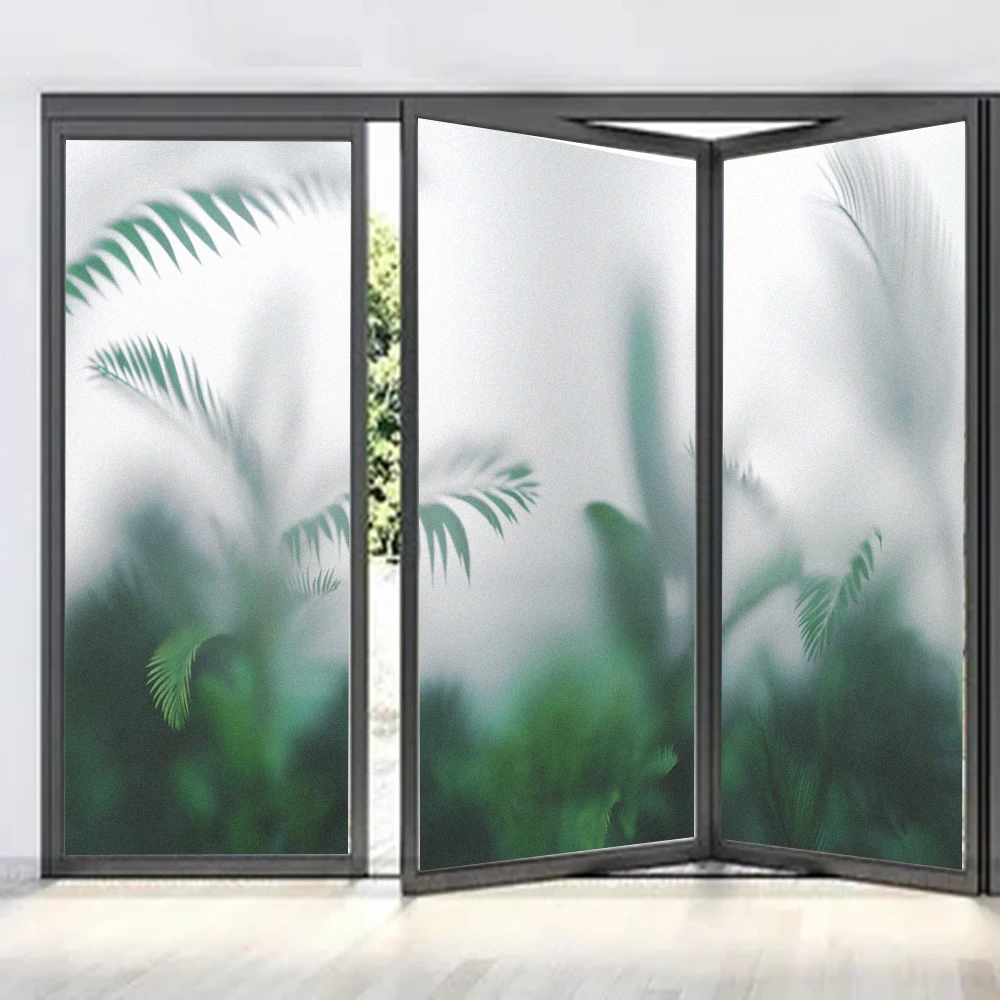 Non-glue-Detachable-Privacy-Window-Frosted-Film-Hazy-Greenery-Pattern ...