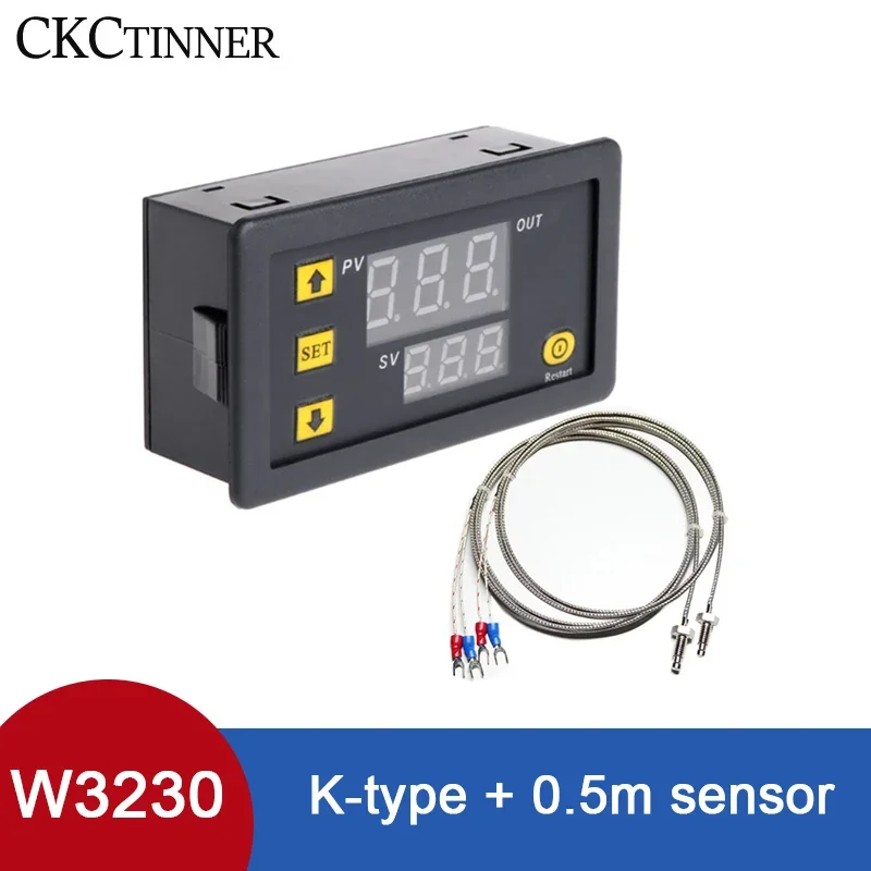 W3230 Mini Digital Temperature Controller K-TYPE Thermostat 12V 24V ...