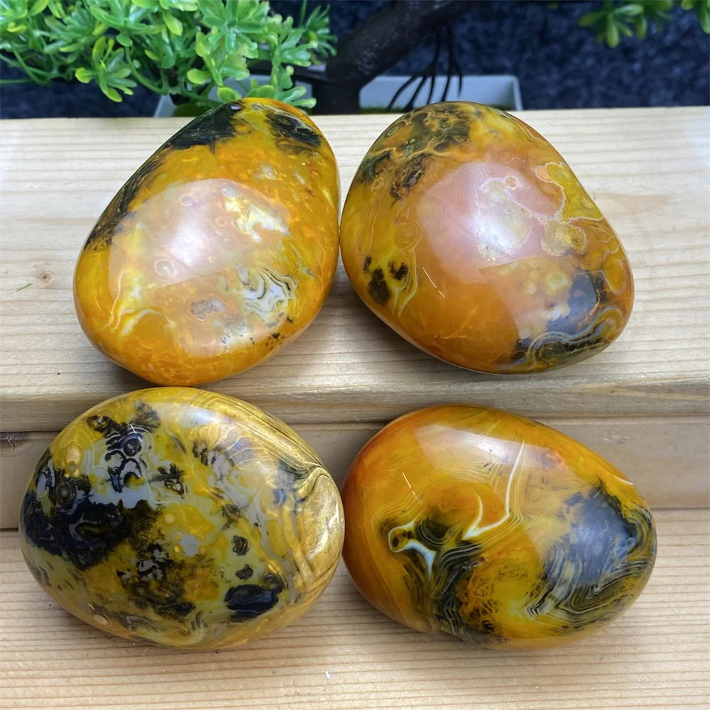 Natural-Mineral-Healing-Crystal-Yellow-Silk-Agate-Jasper-Play-Hand ...