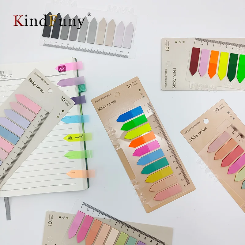 KindFuny-7-Packs-Color-Self-Adhesive-Memo-Pad-Sticky-Notes-Bookmark ...