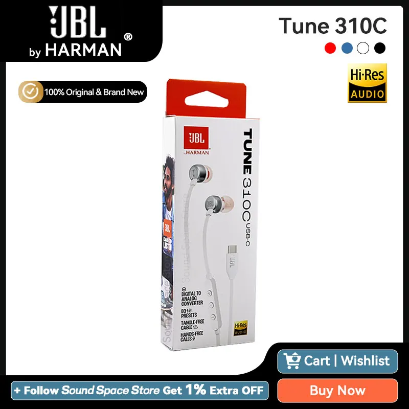 JBL-TUNE-310c-T310C-USB-C-Wired-Hi-Res-In-Ear-Headphones-Type-C ...