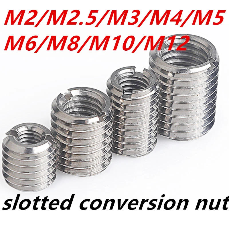 M2-m12stainless Steel304 Inside Outside Thread Slotted Adapter Screw ...