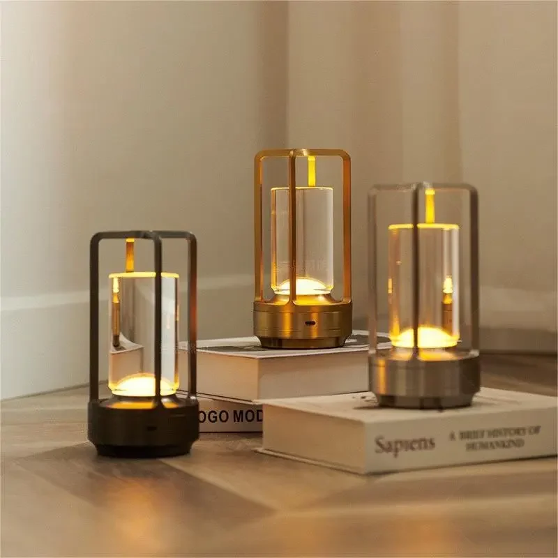 LED-sem-fio-Candeeiros-de-Mesa-Metal-Desk-Lamp-Recarreg-vel-Touch ...