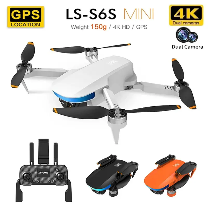 New-S6S-Mini-GPS-Drone-4K-Professinal-Dual-HD-EIS-Camera-Light-Flow-5G ...