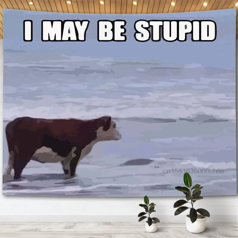 I-Am-Cringe-But-I-Am-Free-Tapestry-Wall-Hanging-Funny-Cow-Meme ...