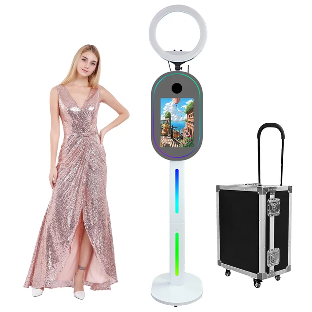 Portable Mirror Booth 15.6 Inch Touch Screen Kiosk Mirror Photo Booth ...
