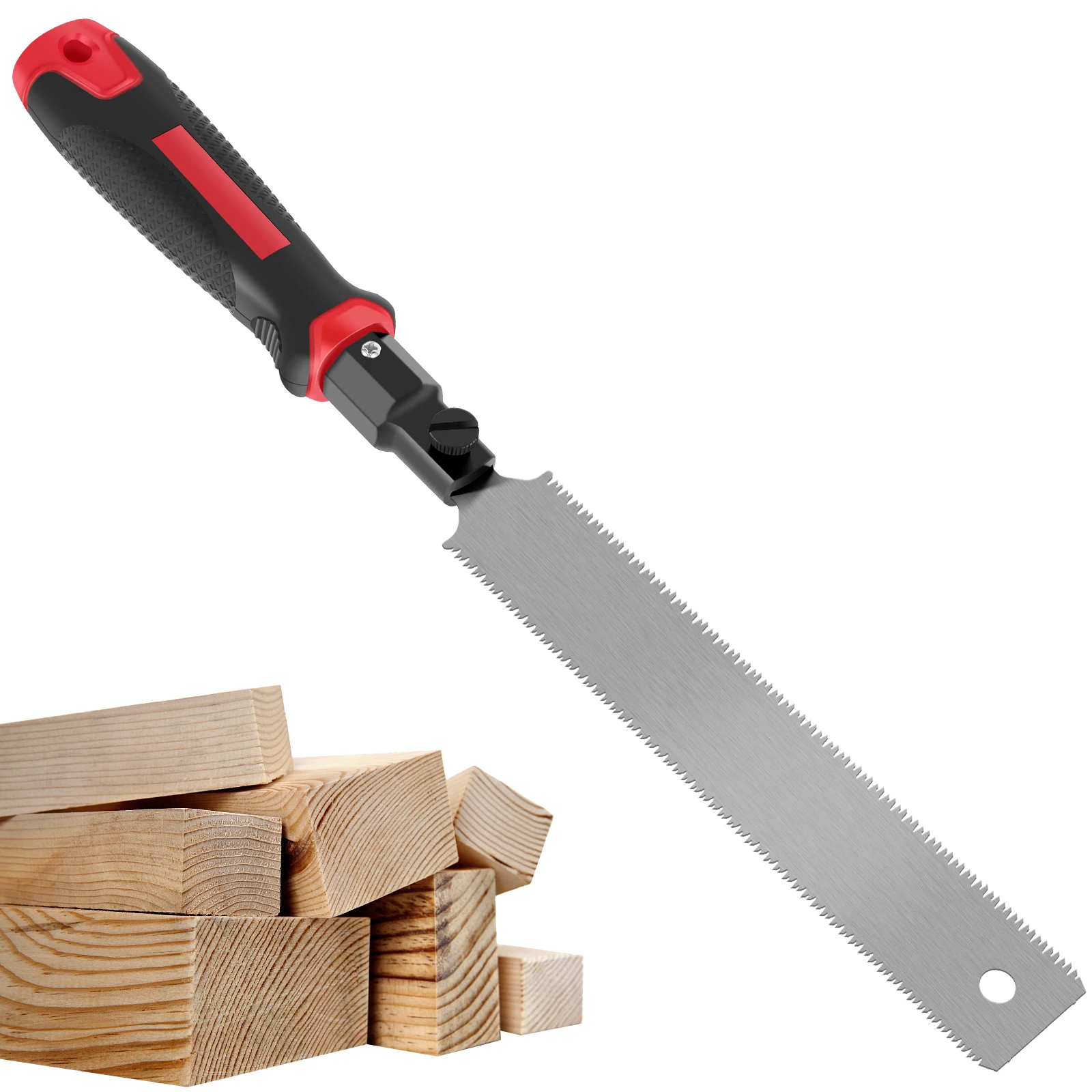 유연한 블레이드 미끄럼 방지 양면 톱, 7 인치 14/17 TPI, 휴대용 핸드 풀 톱, 목공 절단용 미니 핸드 툴 ...