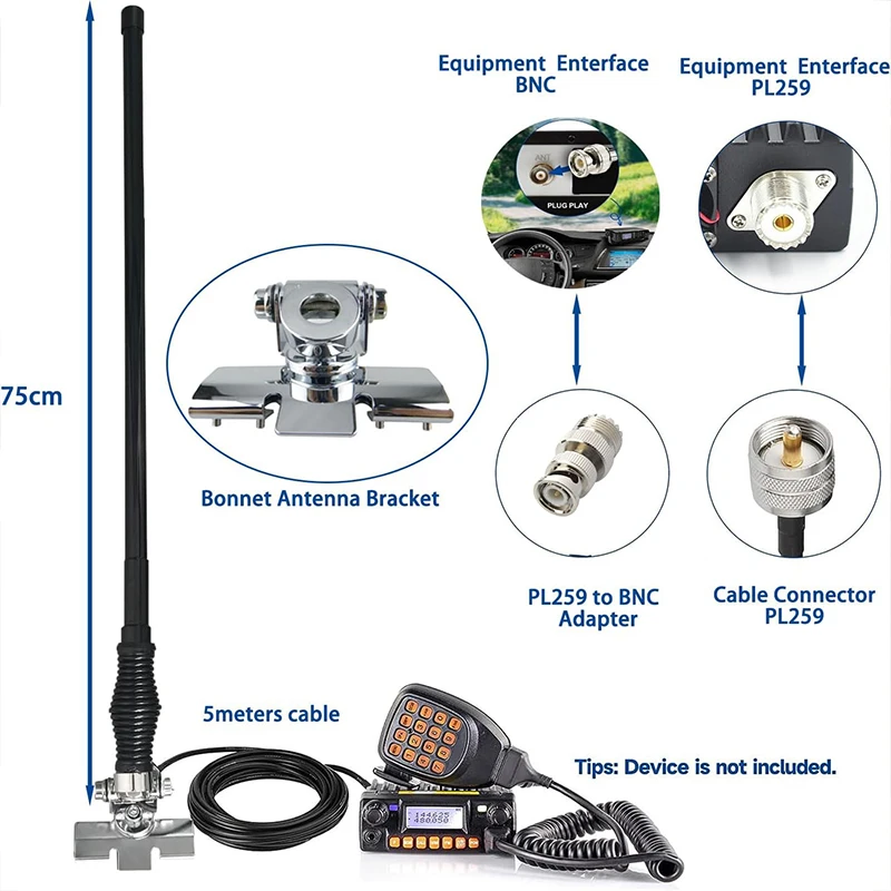VHF-UHF-Antenna-PL259-BNC-Ham-Talkie-Walkie-Two-Way-UV-Radio-Antenna ...