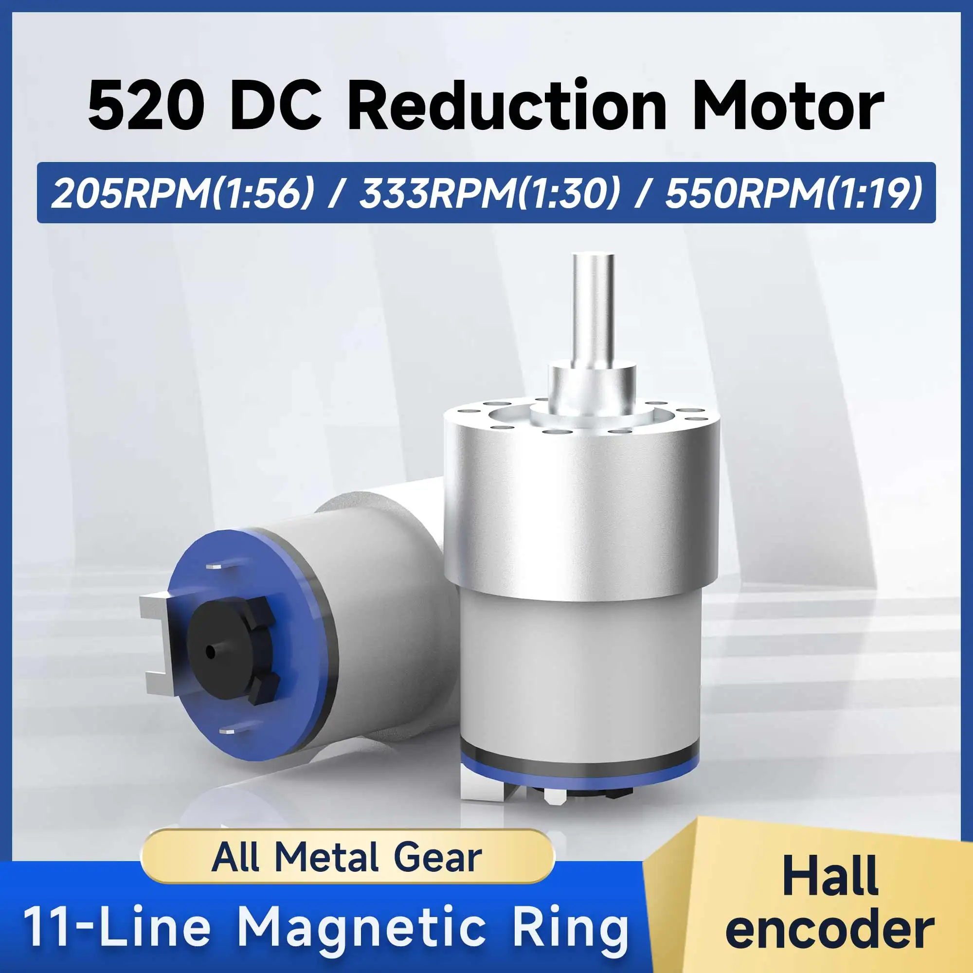 12V-520-High-Torque-All-Metal-Gear-DC-Motor-with-Encoder-205RPM-333RPM ...