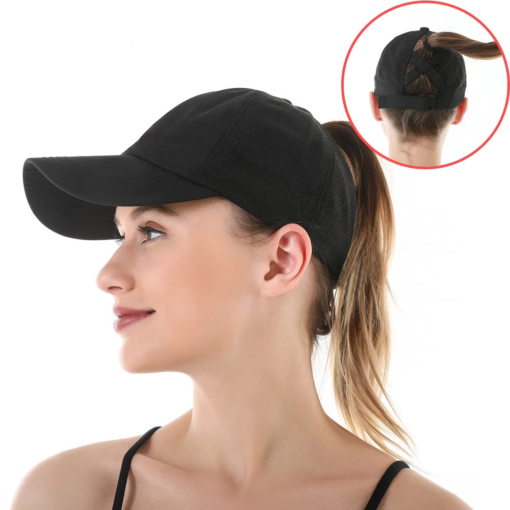 Ponytail Baseball Cap for Women Quick Dry Mesh Summer Hats for Women ...