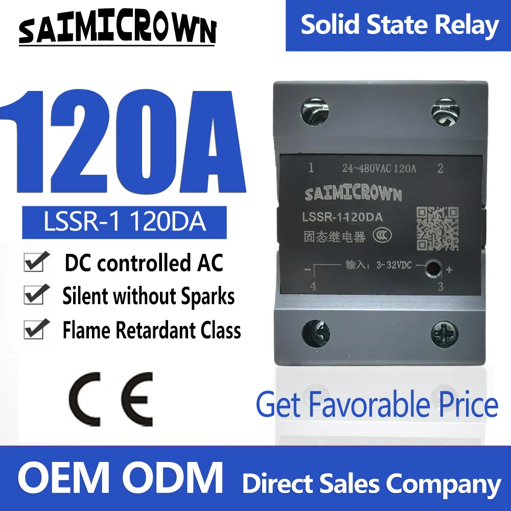 Solid State Relay, SSR 120A Module DC to AC Single Phase Semi Conductor ...