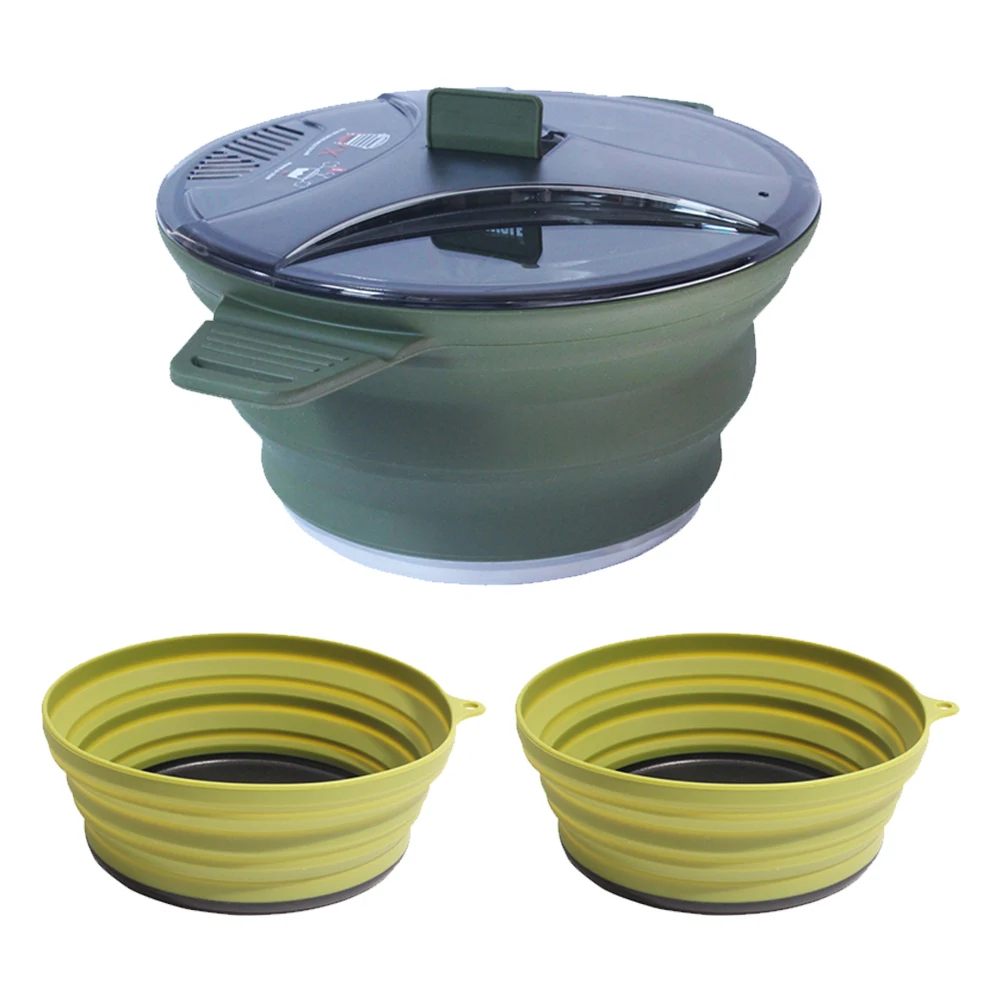 Outdoor-Collapsible-Pot-with-2-Foldable-Bowls-Heat-Resistant-Portable ...