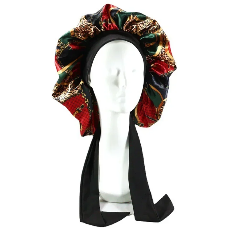 Satin-Nightcap-High-Stretch-Nightcap-Lace-up-Shower-Cap-Woman-Hair ...