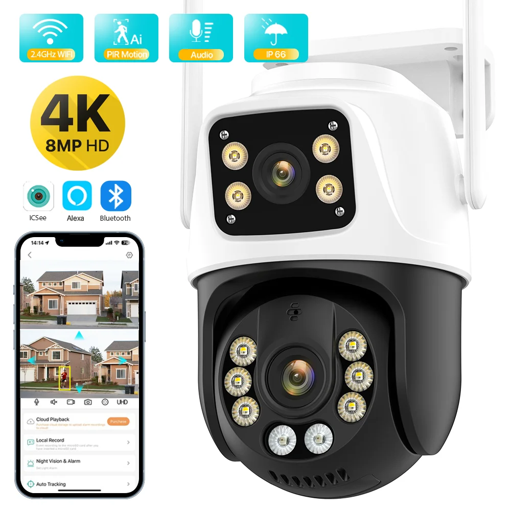 Wifi-PTZ-Camera-4K-8MP-HD-Dual-Lens-Dual-Screen-Camera-Color-IR-Night ...