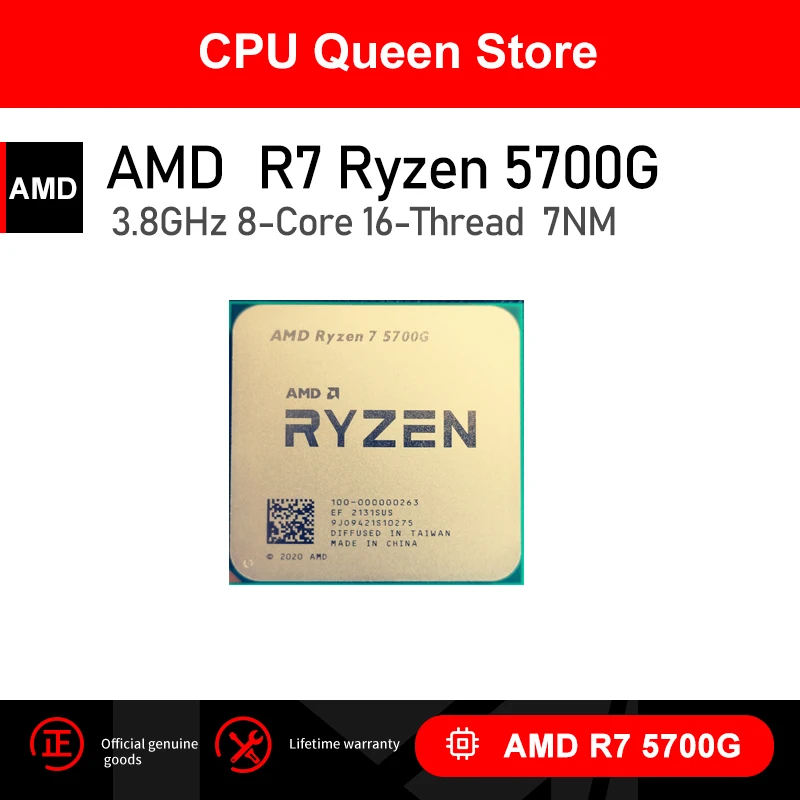 AMD R7 5700G Ryzen 7 5700G 3.8GHz 8 코어 16 스레드 65W CPU 프로세서 L3 = 16M ...