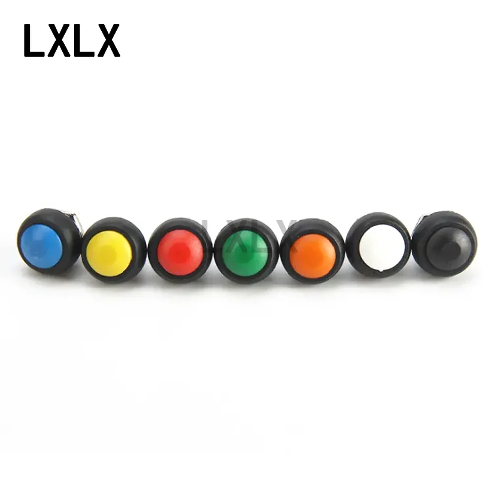 7PCS-PBS-33B-Waterproof-Self-resetting-Push-Button-Switch-Round-Non ...