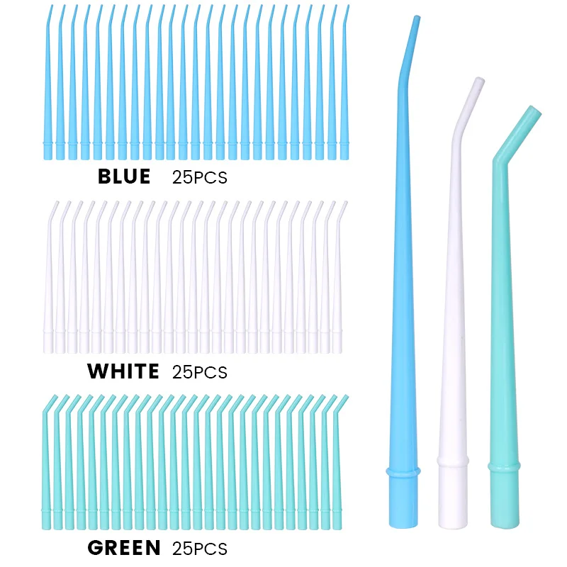 25Pcs Disposable Dental Saliva Ejector Surgical Suction Tips Long Slim ...