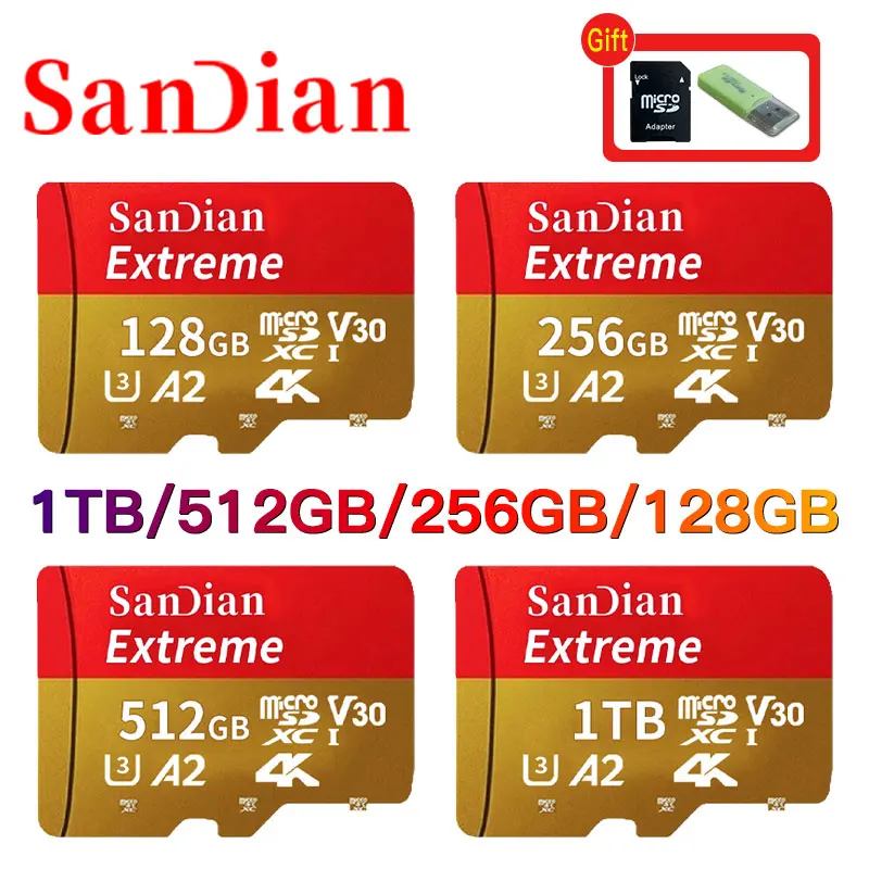 Tarjeta de memoria Micro SD TF de alta velocidad, 1TB, 512GB, 256GB, unidad USB de gran ...