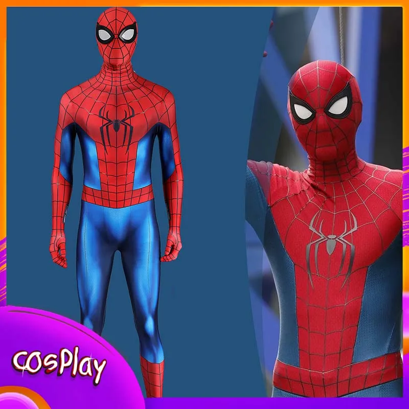 Spider Man Cosplay Costume Brand New Day COS Peter Jumpsuit Halloween ...