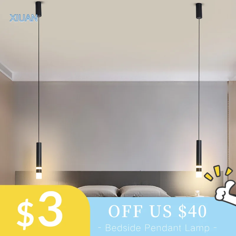 Modern Long Cable Pendant Lamps For Bedside Living Room Foyer Lighting ...
