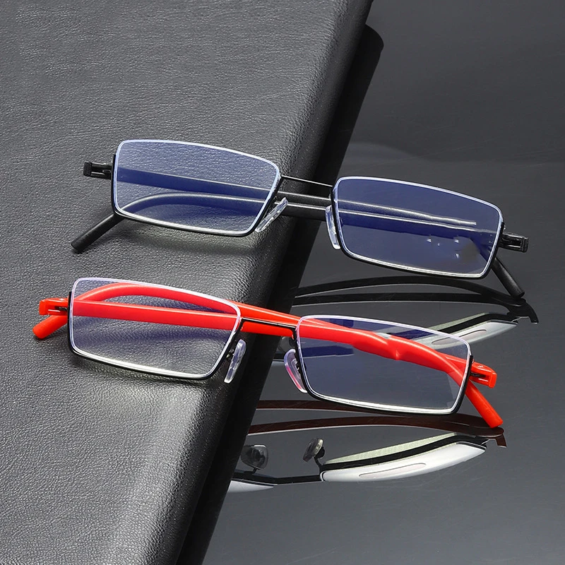 Metal-Anti-Blue-Light-Reading-Glasses-Men-Half-Frame-Prescription ...