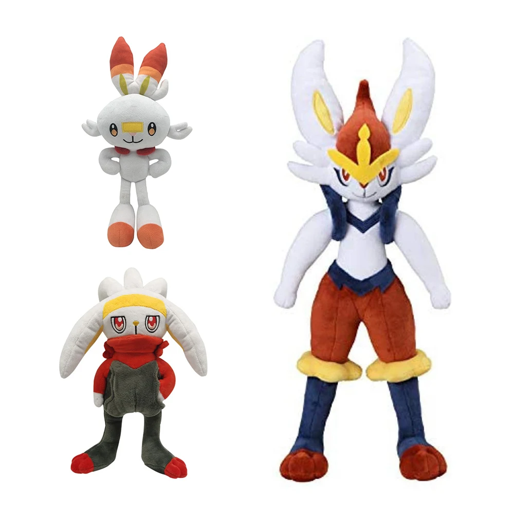 New-Cinderace-Plush-Toys-Pok-mon-Sword-and-Shield-Scorbunny-Evolution ...