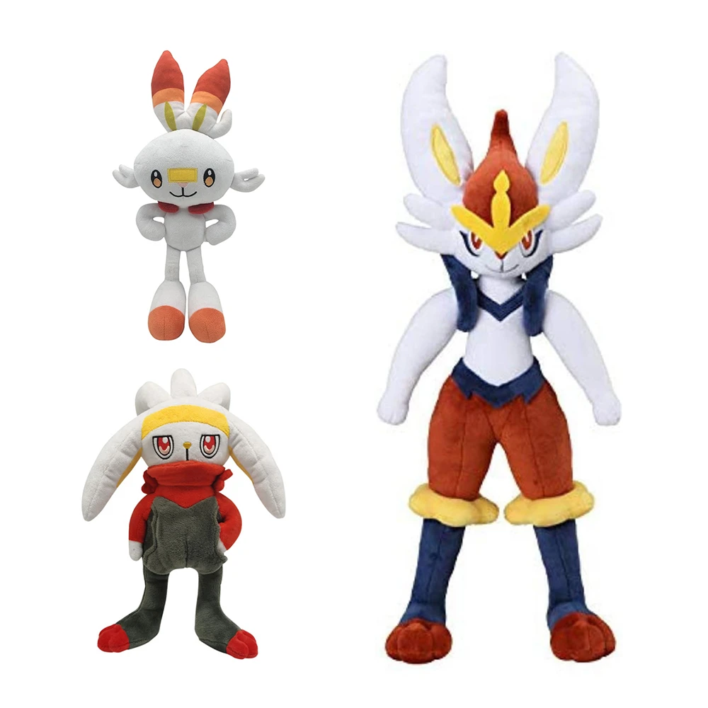 New Cinderace Plush Toys Pokémon Sword and Shield Scorbunny Evolution ...