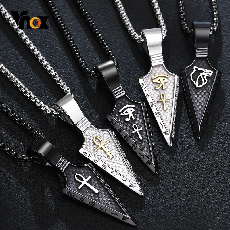 Vnox-Gothic-Viking-Spear-Men-Necklace-Black-Stainless-Steel-Tribal ...