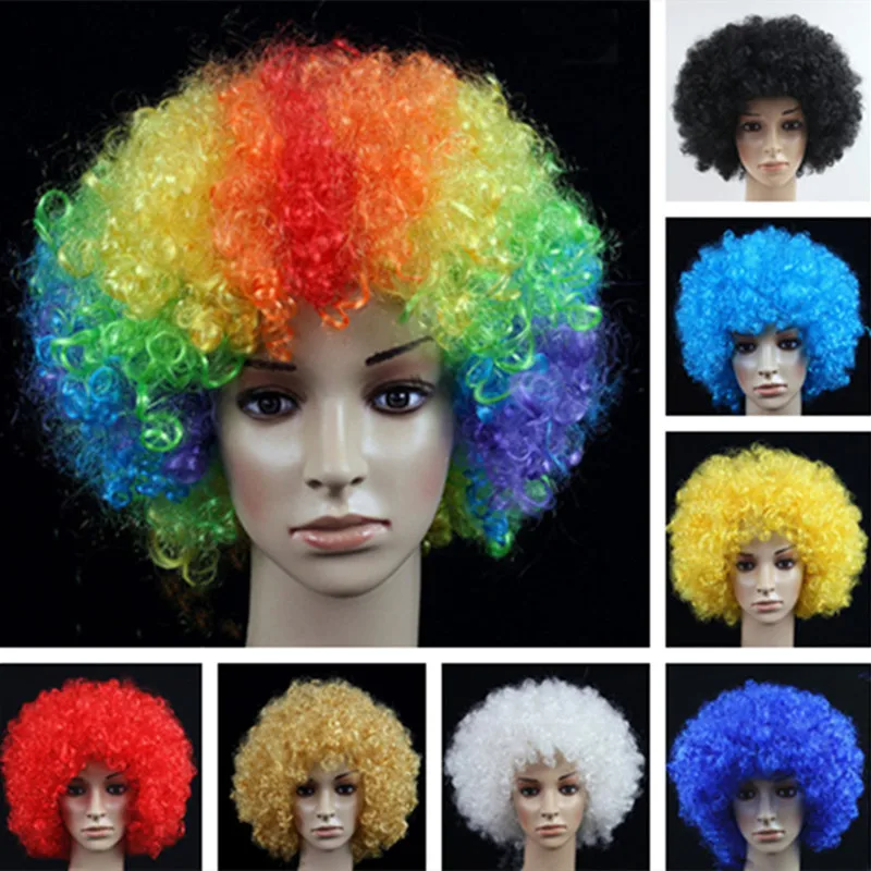 Wavy-Curly-Round-Explosion-Hair-Wig-Cosplay-Dance-Hairpiece-Colourful ...