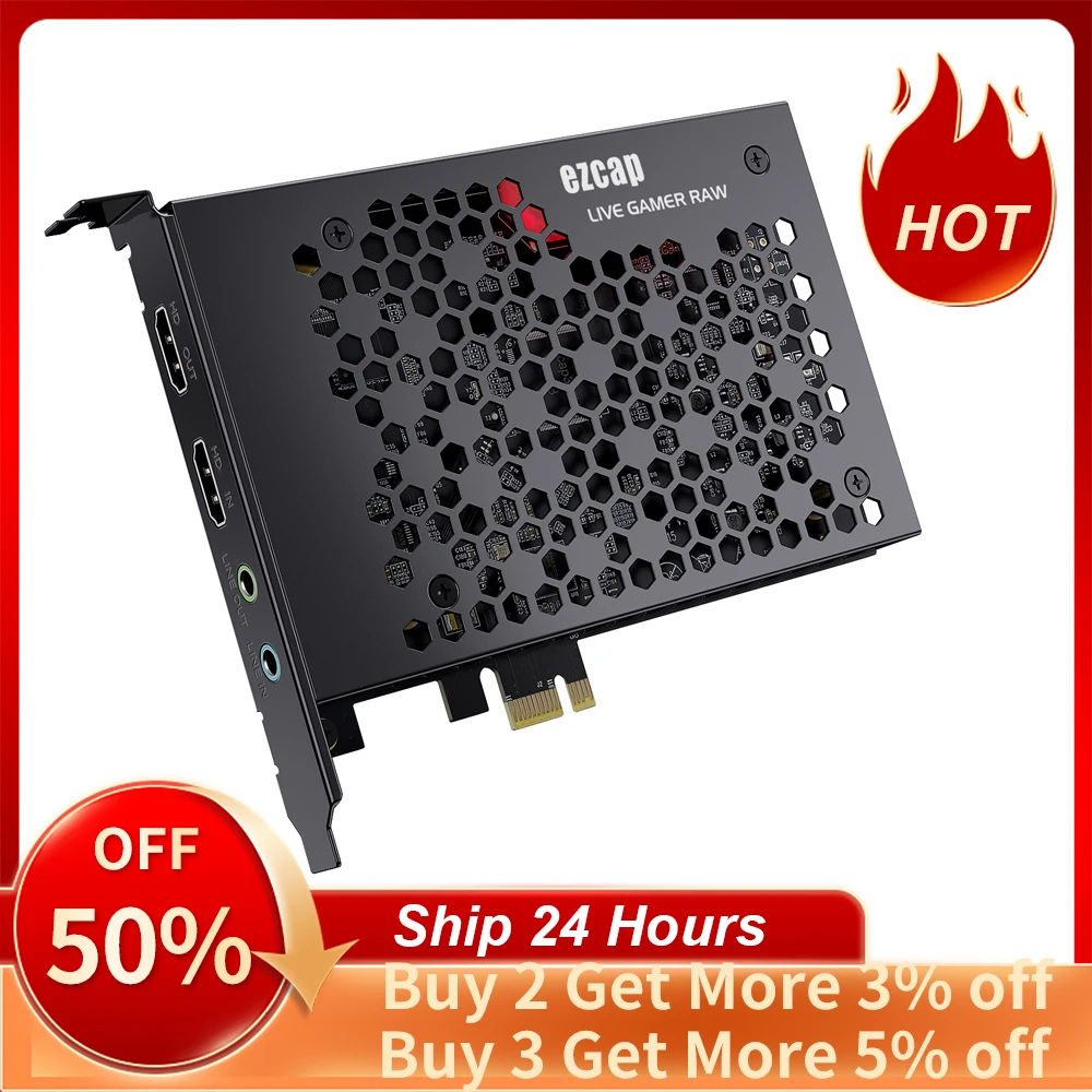 EZCAP 324 Live Gamer PCIE 4K Video Game Capture Card Record & Live ...
