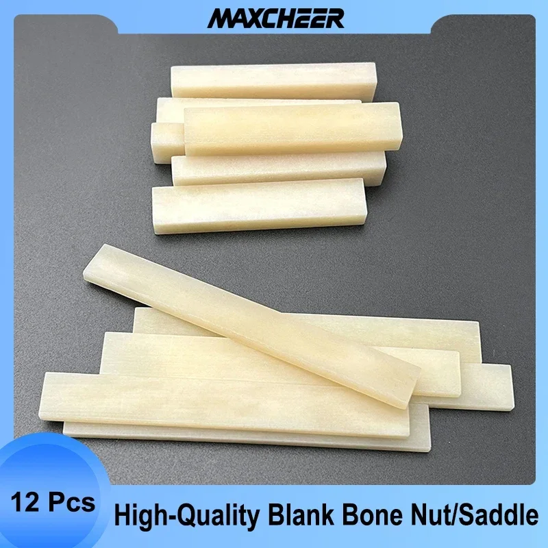 12Pcs-Lot-High-Quality-DIY-Pure-Natural-Bone-Guitar-Bridge-Nut-and ...